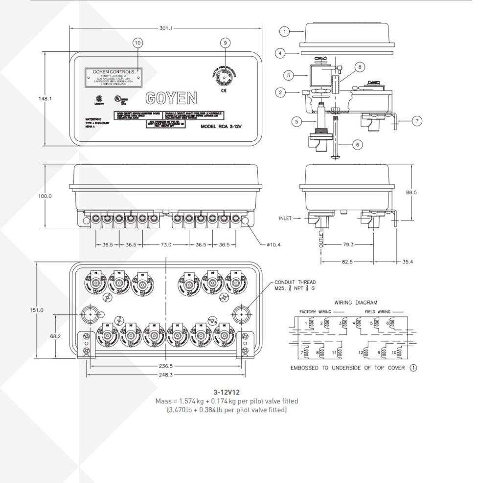 Goyen® Pilot Valve Enclosure 3-12V12000-331 - Bags and Cages